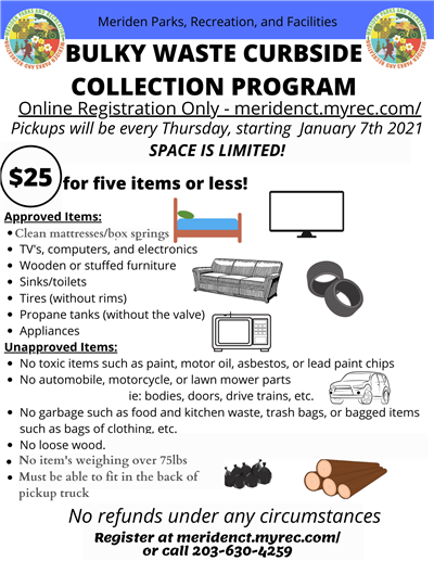 Meriden Parks and Recreation: Bulky Waste Curbside Collection
